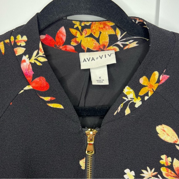 Ava & Viv | Jackets & Coats | Ava Viv Jacket Black With Bright Yellow ...
